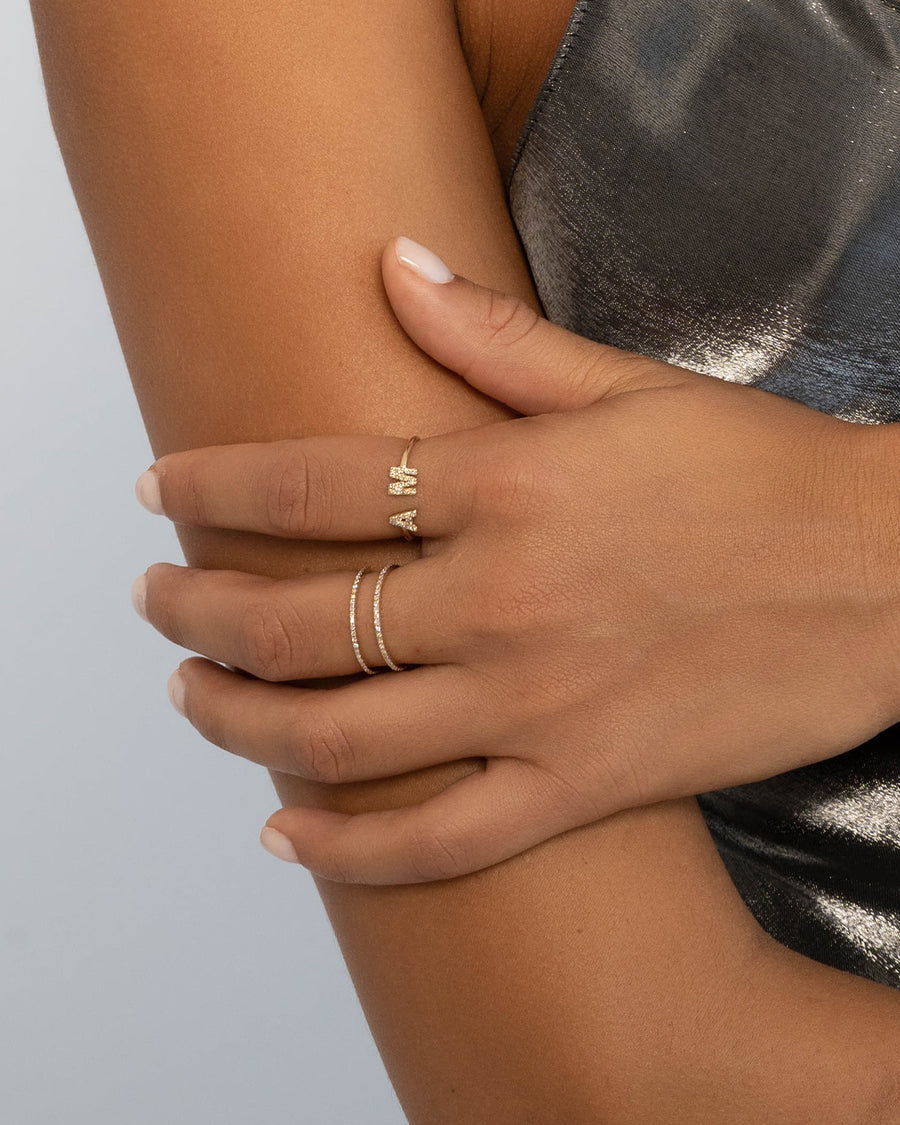 Diamond Initials Cuff Ring – Zoe Lev Jewelry