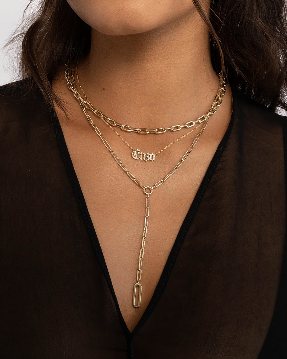 14k Gold Large Open Link Chain Necklace – Zoe Lev Jewelry