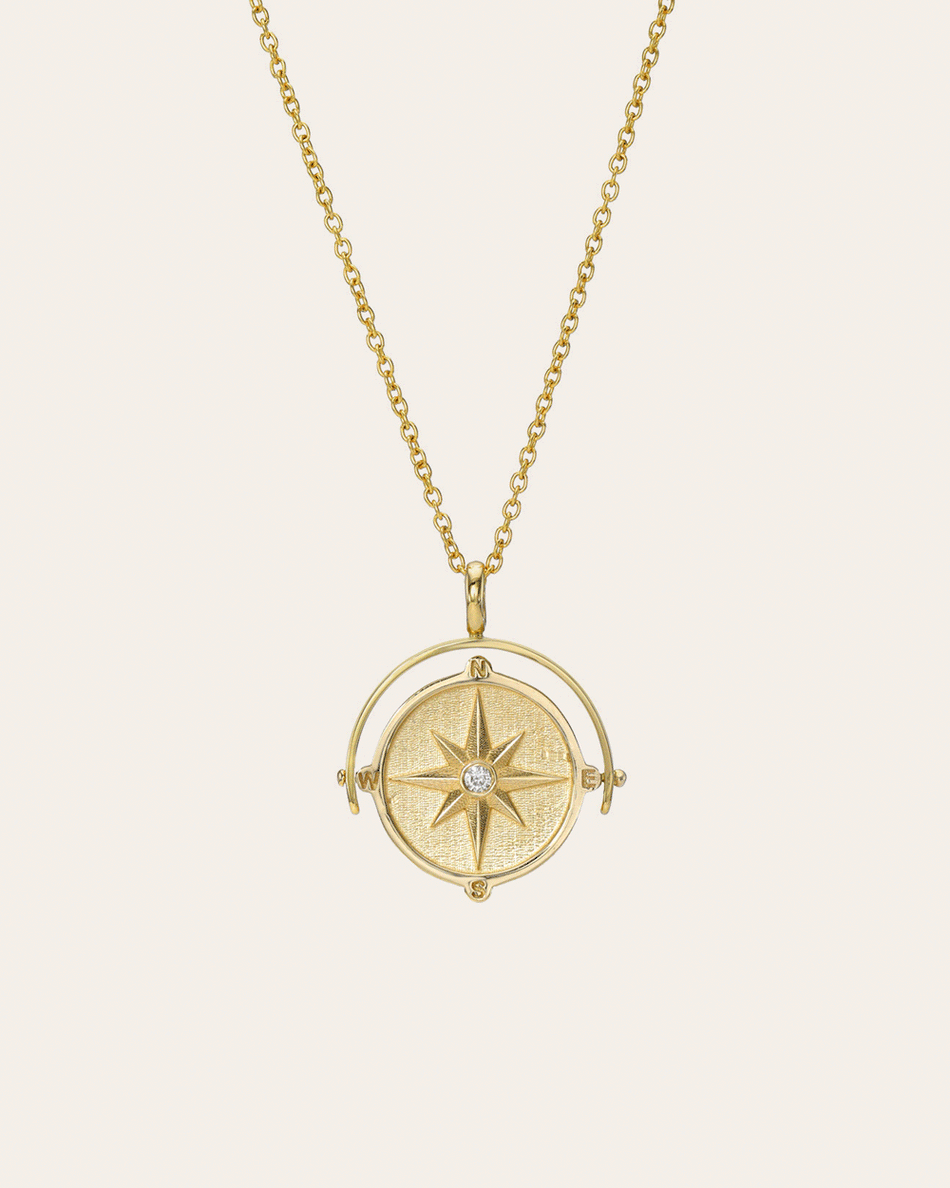 Spinner Compass Medallion Necklace – Zoe Lev Jewelry