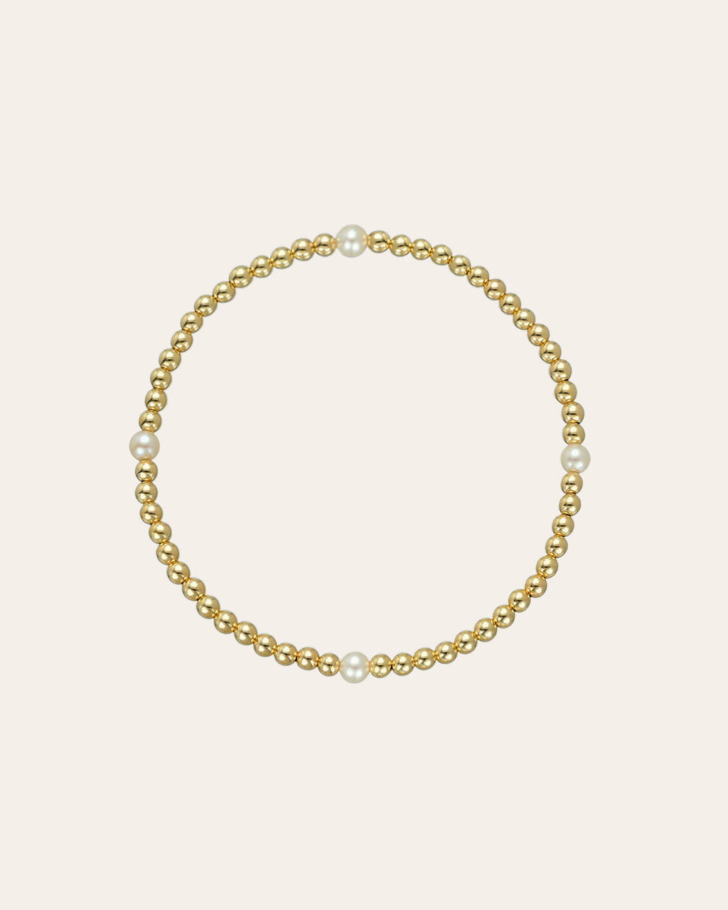 3mm Gold Segment Bead Bracelet with Pearl Beads – Zoe Lev Jewelry