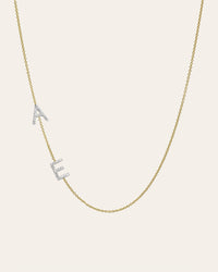 Diamond Asymmetrical Multiple Initials Necklace - Zoe Lev Jewelry
