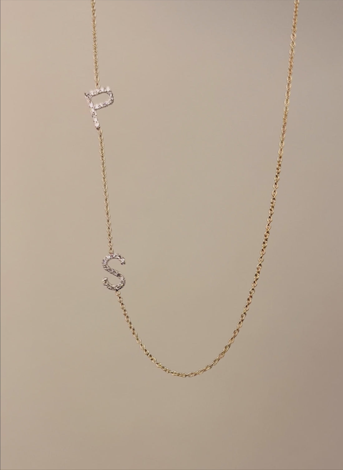 Diamond Asymmetrical Multiple Initials Necklace – Zoe Lev Jewelry